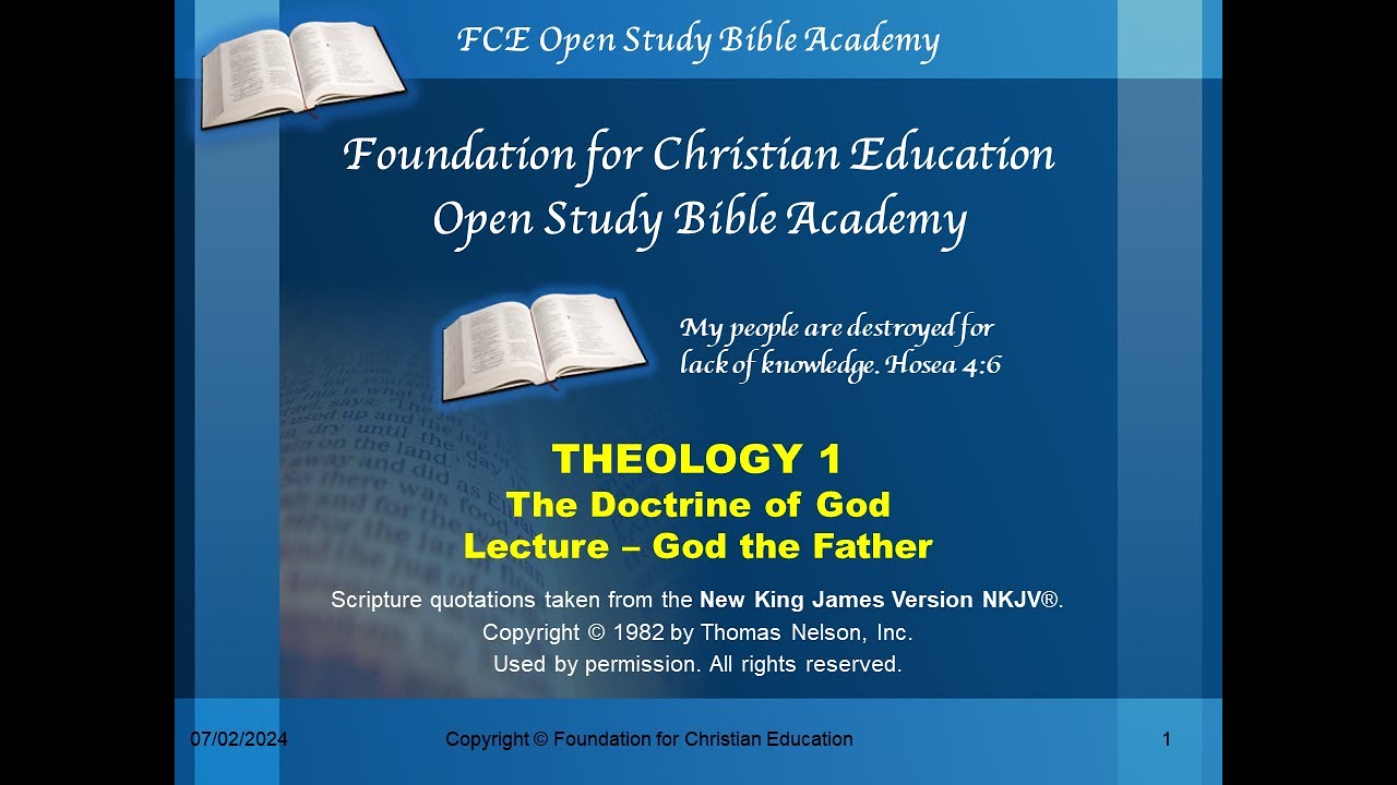 Doctrine of God Lecture 7 God the Father AFG 050224 - YouTube