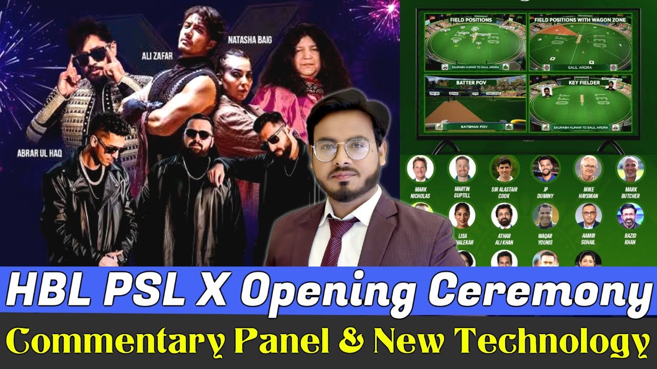 HBL PSL X Opening Ceremony l Match Officials l Commentary Panel l ...