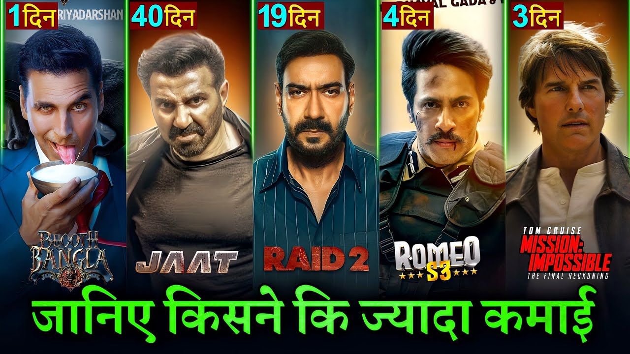 Raid 2 Box Office Collection, Ajay Devgan, Romeo S3, Mission Imposible 8, Bhoot Banglaa, Jaat ...