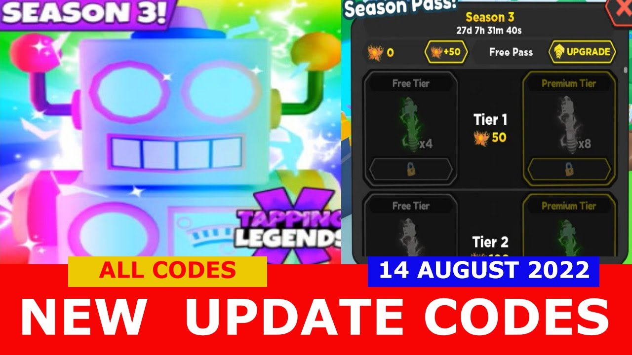 NEW UPDATE CODES *SEASON 3* [🧸TOY!] ALL CODES! Tapping Legends X ROBLOX ...
