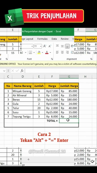 Trik Penjumlahan di Excel 🤫😀#excel #exceltips #exceltricks #shorts #exceltutorial #tutorial ...