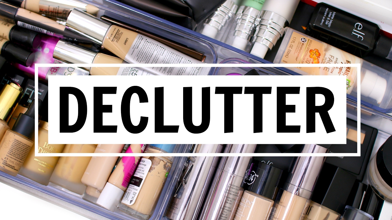 HUGE MAKEUP DECLUTTER 2017: FOUNDATIONS - YouTube