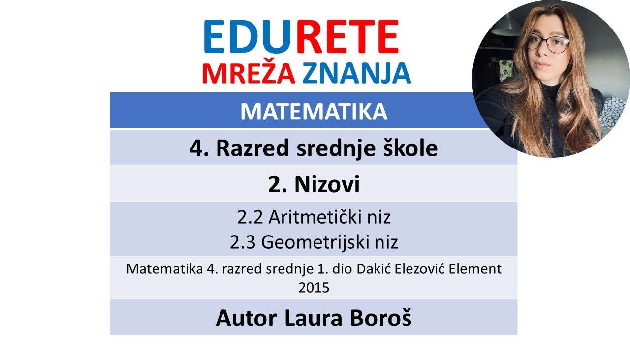 Matematika - 4. razred srednje škole - Nizovi - Aritmetički i ...