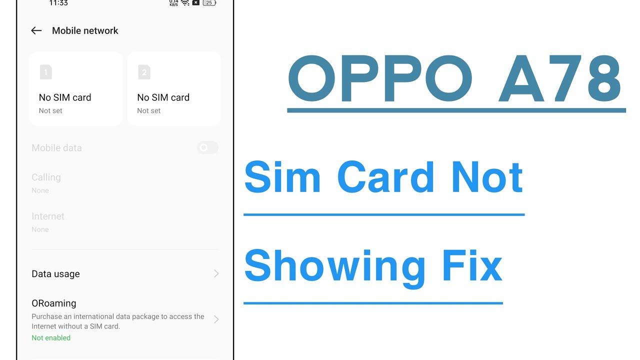 OPPO A78 Sim Card Not Showing Problem Solve - YouTube