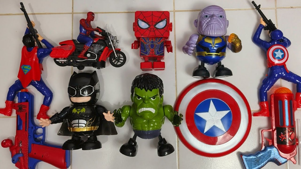 Unboxing Avengers Toys In The Box : Captain America Shield, Spiderman ...