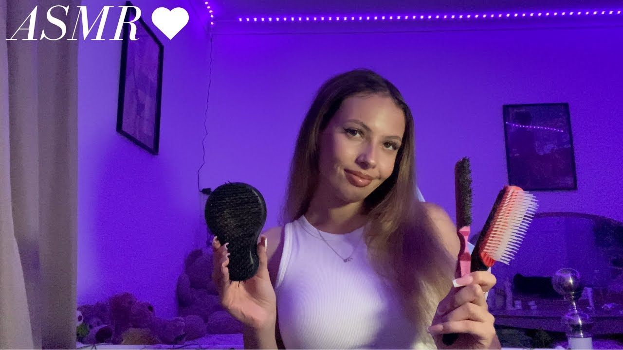 ASMR| Brushing My Hair 💜 - YouTube