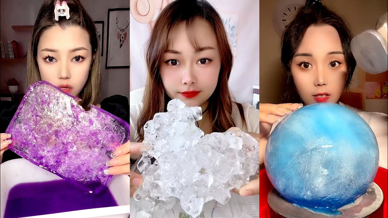 THIN ICE EATING / ICE EATING / BALLOON ICE EATING - YouTube
