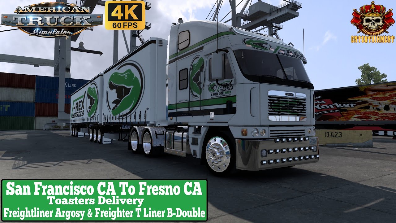 ATS 1.50 4K | San Francisco CA To Fresno CA | Freightliner Argosy ...