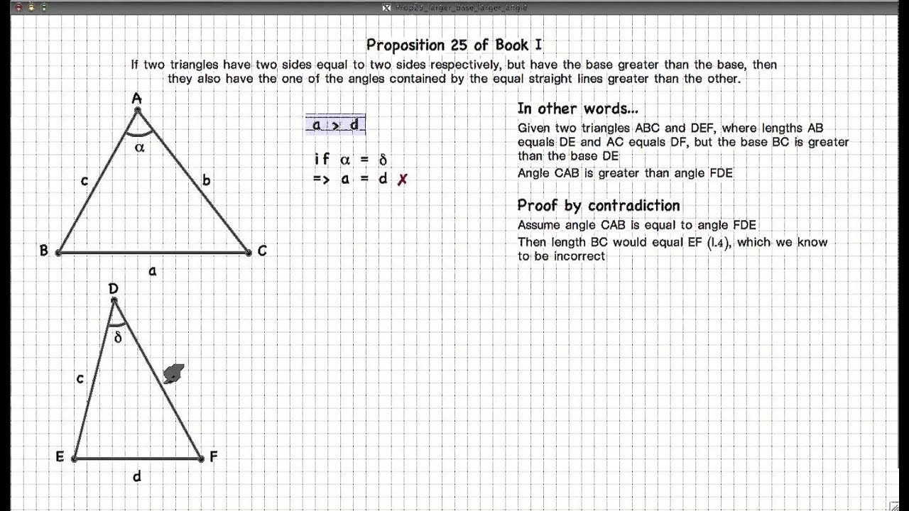 Euclid's Elements Book 1 - Proposition 25 - YouTube