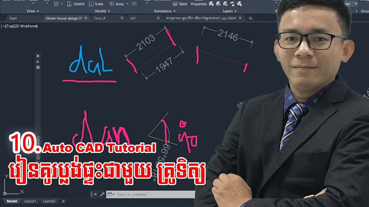 Autocad Tutorial _ [ DIMRADIUS -Aligned =Dal - Angular=Dan ...