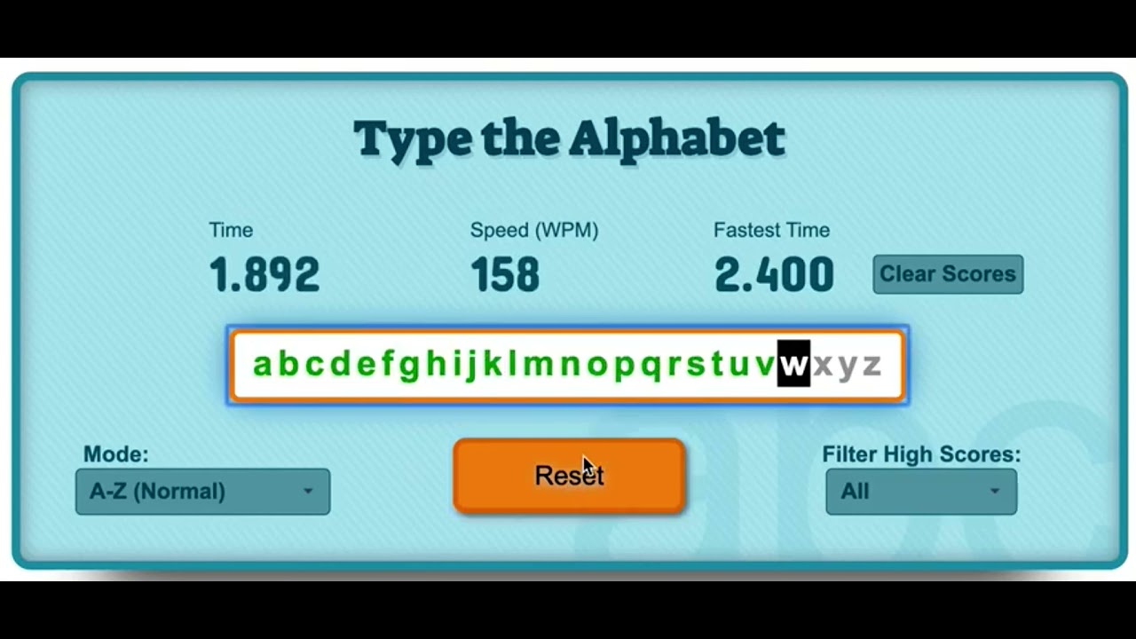 CRAZY ALPHABET TYPING WORLD RECORD #shorts - YouTube