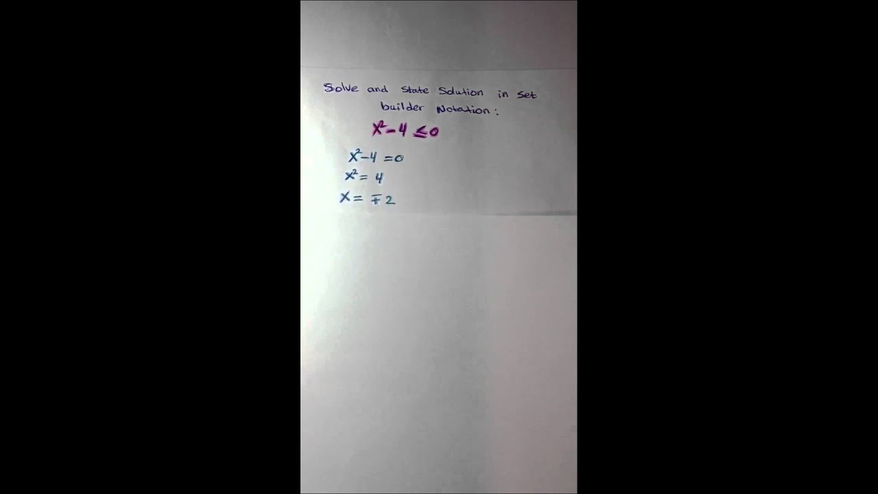 How To Solve X 2 4 Less Than Or Equal To 0 YouTube