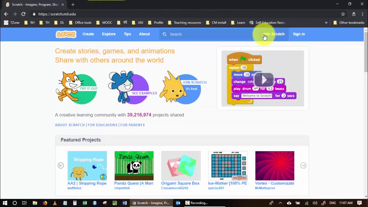 Scratch Programming Joining And Signing In Scratch Youtube
