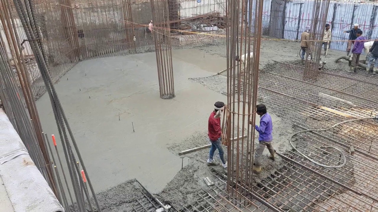 RAFT FOUNDATION CONCRETEING WORK - YouTube