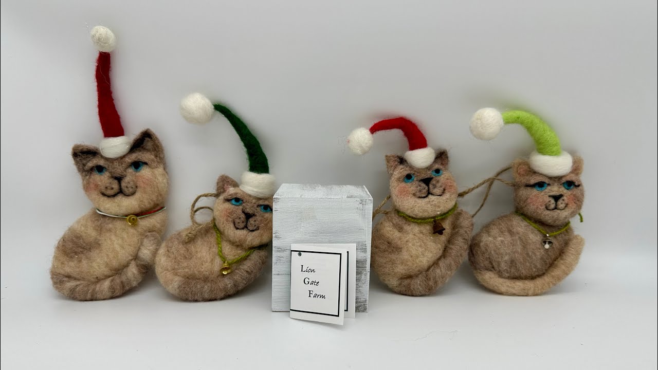 Needle Felt Cat Ornament Tutorial - YouTube