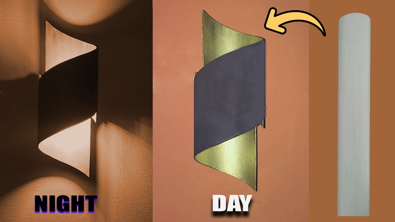 Making a unique WALL LAMP from PVC Pipe and LED LIGHT for wall lights ...