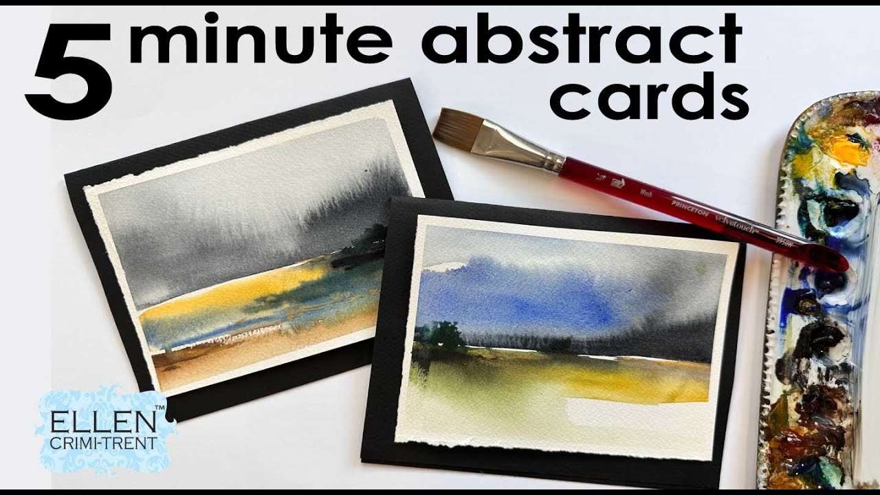 5 Minute Watercolor Abstract Cards!! - YouTube
