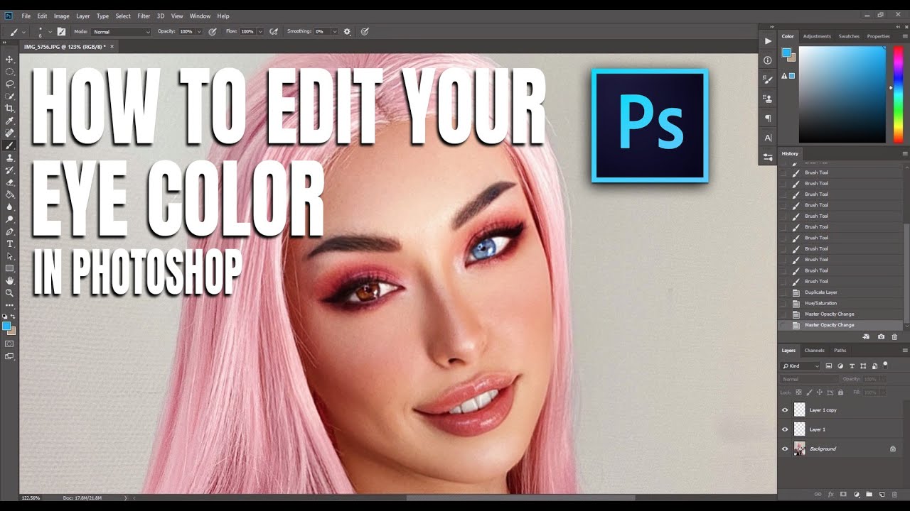 How to edit your eye color in photos to any color in Photoshop (cosplay ...