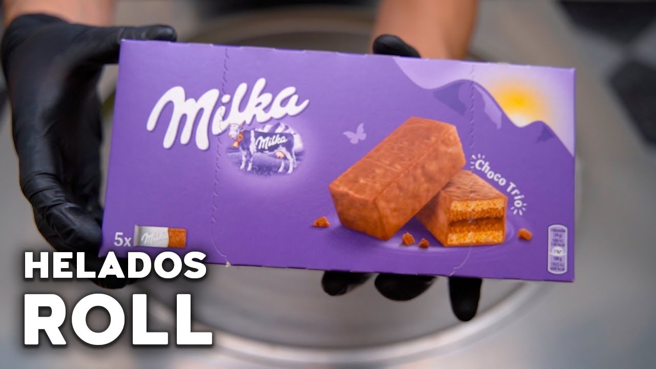 Helado en Rollo de Milka Choco Trio | Milka Ice Cream Rolls - YouTube