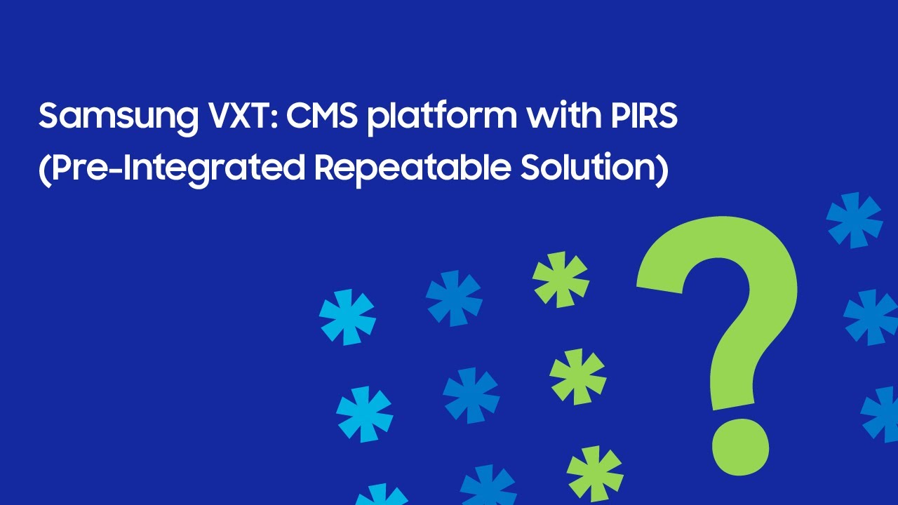 [SDC24] Samsung VXT: CMS platform with PIRS(Pre-Integrated Repeatable Solution) - YouTube
