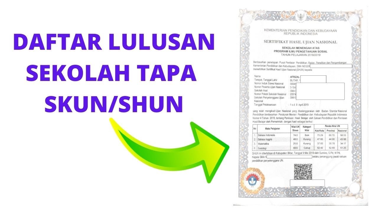 DAFTAR LULUSAN SEKOLAH TANPA SKHUN ATAU SHUN - YouTube