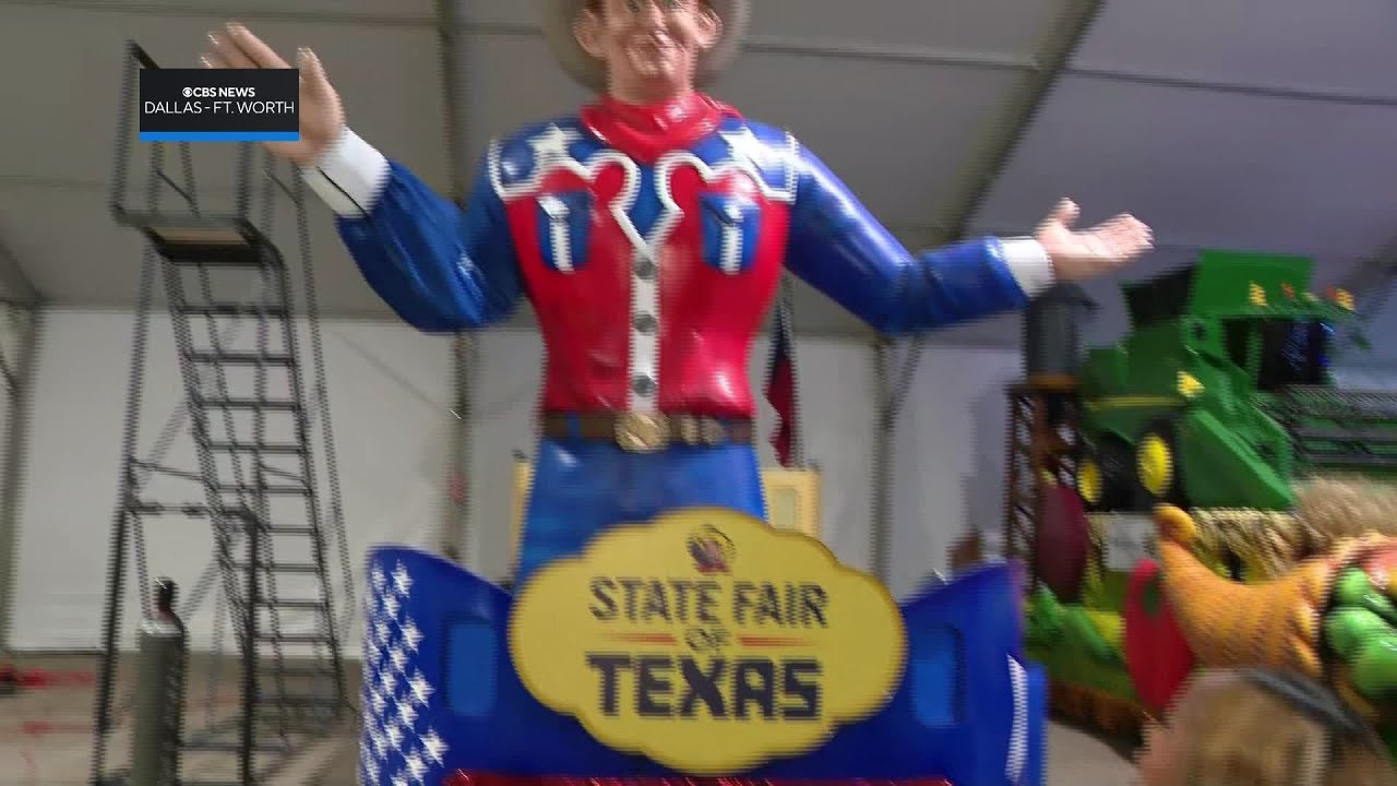 Fun floats ready for the State Fair of Texas parade - YouTube
