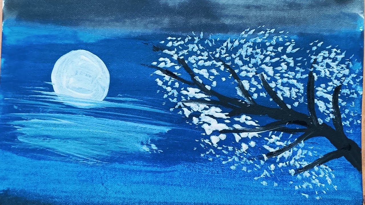 how to draw moon night panting|| easy and simple @drawingworld108 - YouTube