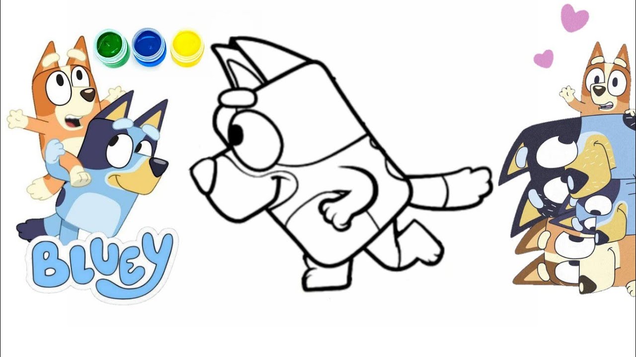 Bluey Bumping Into Something 🐶 – Cartoon Bluey Drawing - YouTube