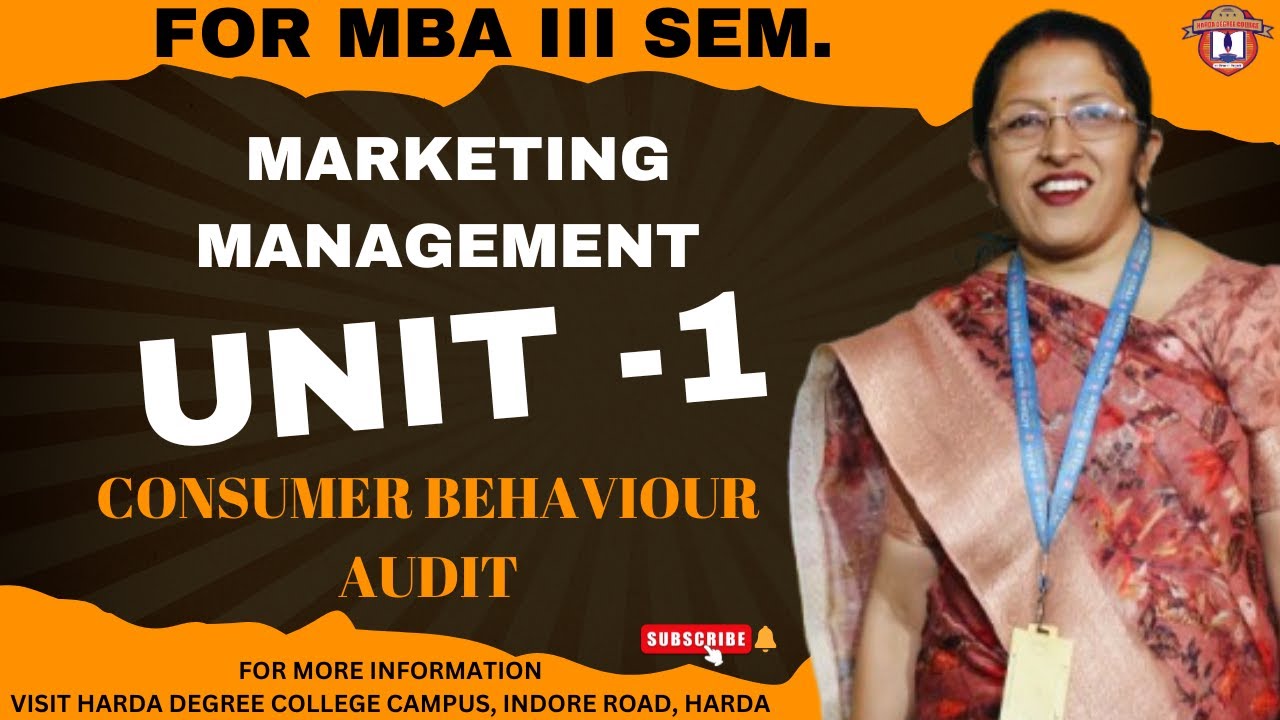 Marketing Management | Unit-1 || Consumer Behavior Audit || MBA Third ...