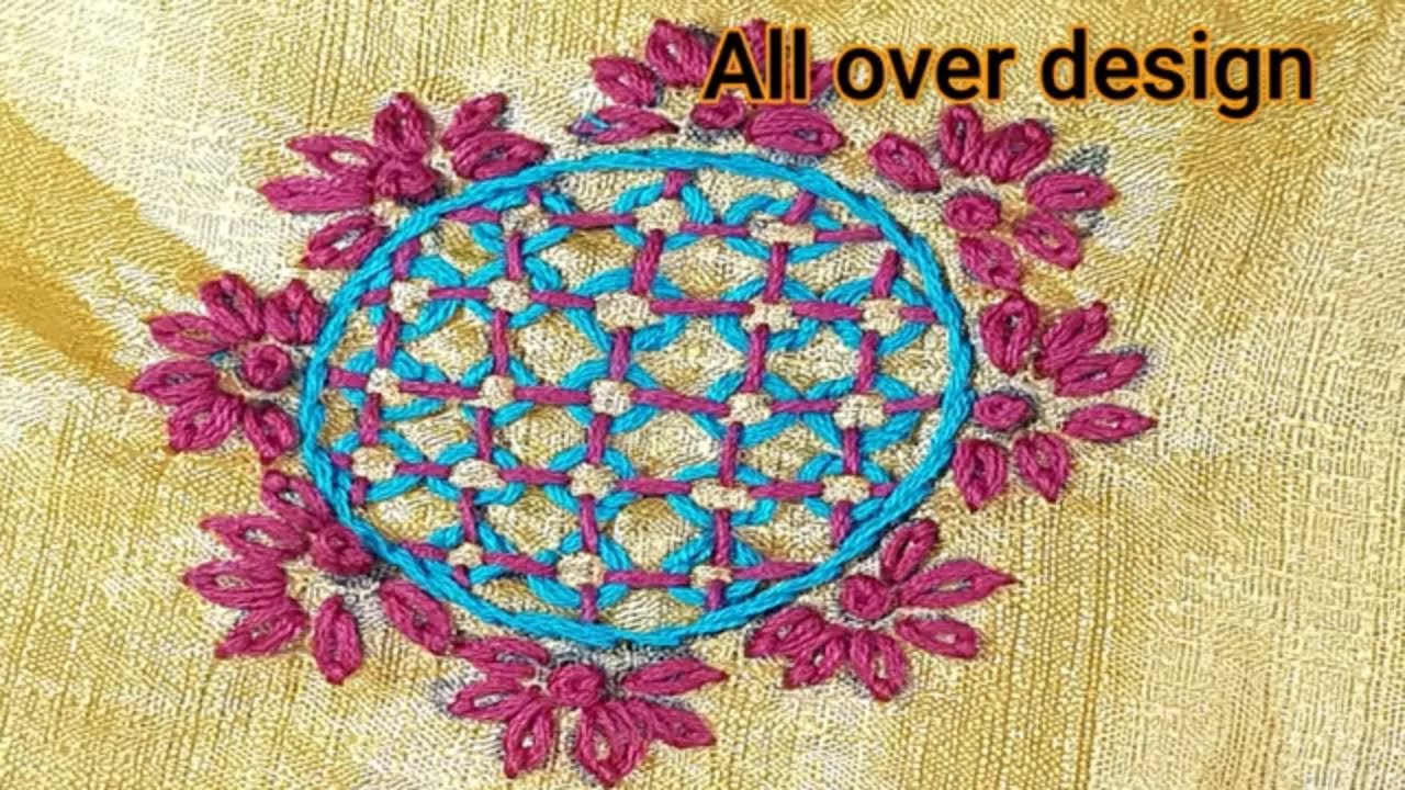 Very simple all over embroidery design | simple embroidery | Easy ...