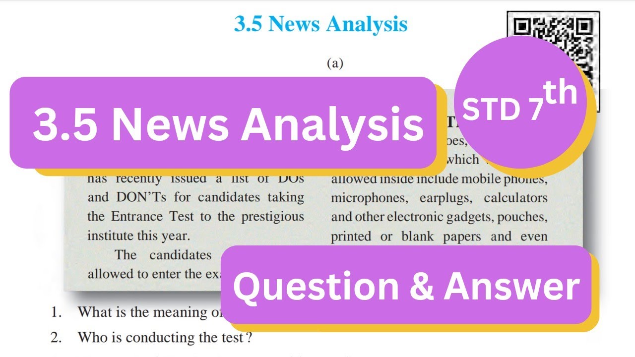 news analysis 7th std english workshop | Chapter 3.5 Question answer - YouTube