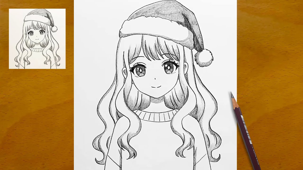 How to Draw a Christmas Anime Girl || Anime Drawing Step by Step ...