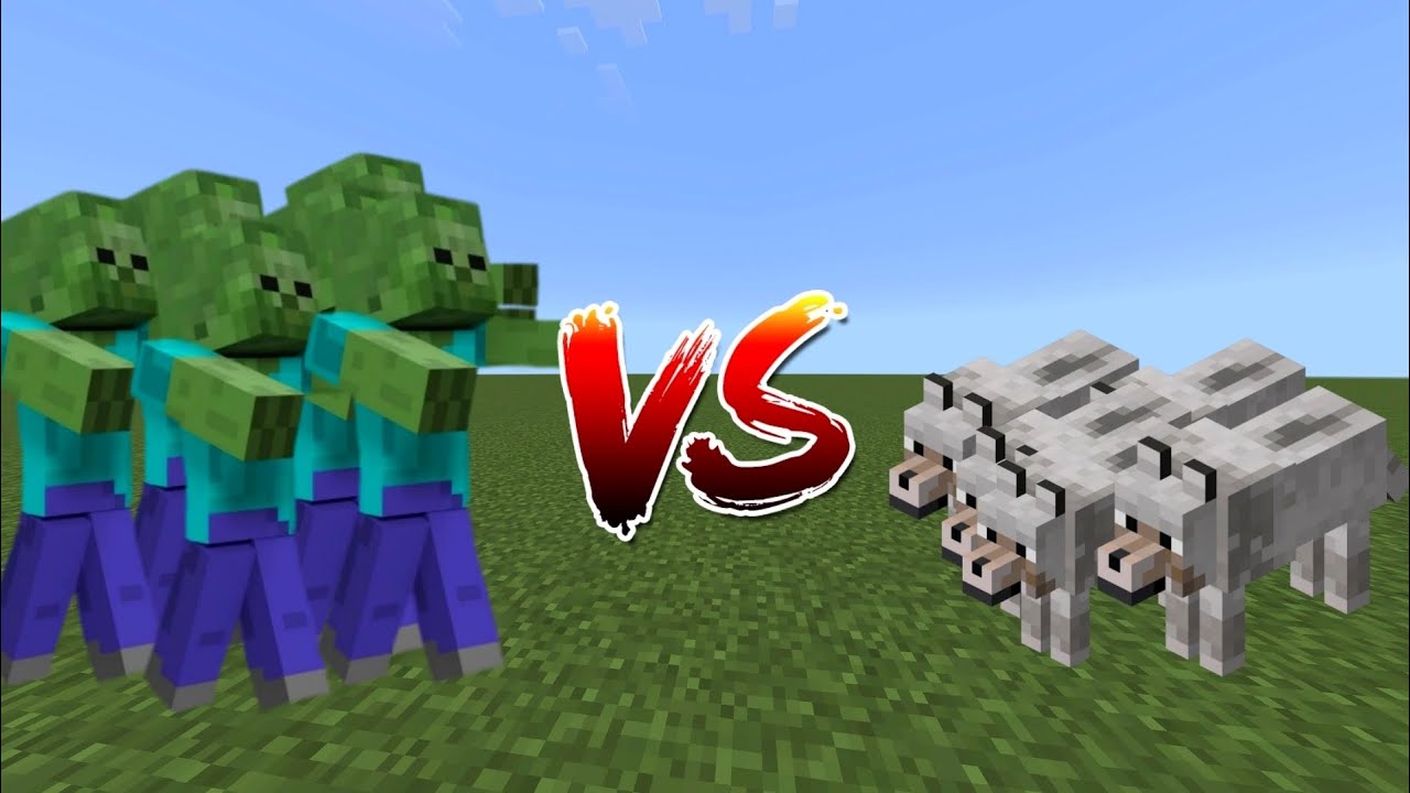 100 ZOMBIES vs 100 WOLVES | Minecraft - YouTube
