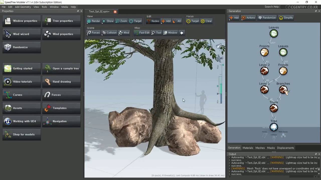 CGENTRY의 SpeedTree 7 for ue4 강좌 샘플 영상 입니다. - YouTube
