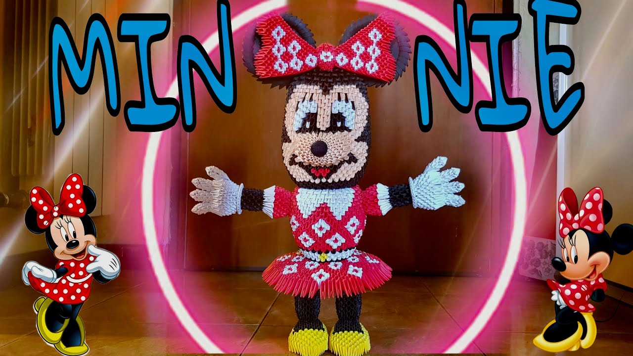 Origami 3D Minnie Mouse tutorial ITA - YouTube