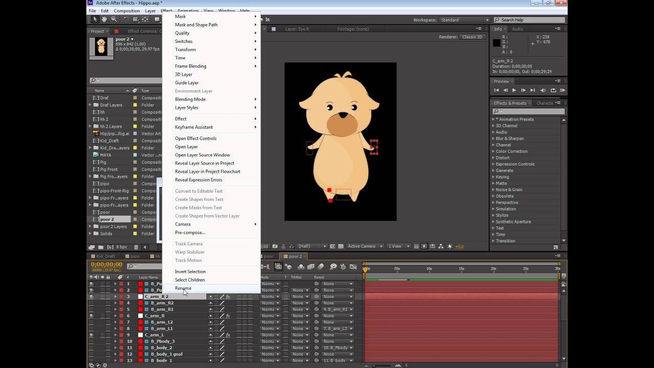Rig 2D After Effect with Duik tools - YouTube