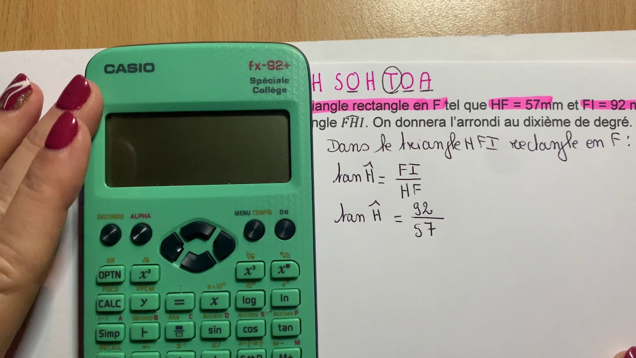 Trigonométrie (3e) : calcul d'un angle aigu. - YouTube