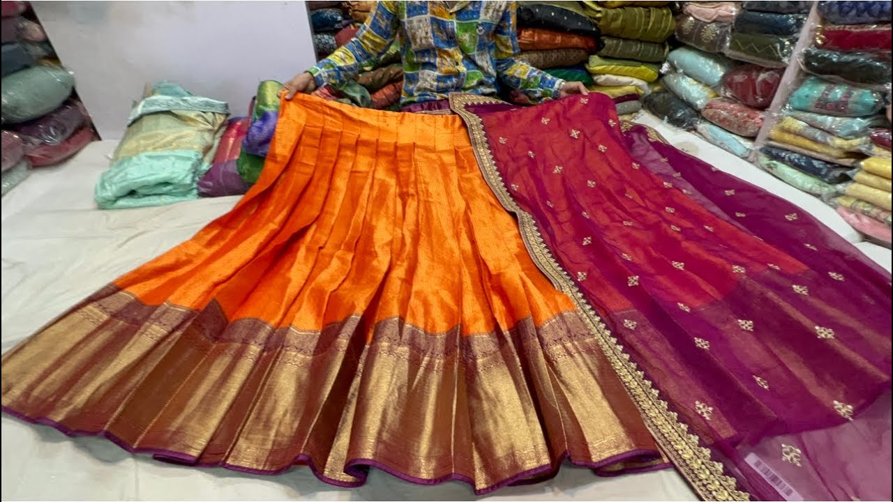 chickpet Bangalore exclusive traditional Lehangas||Single piece courier ...