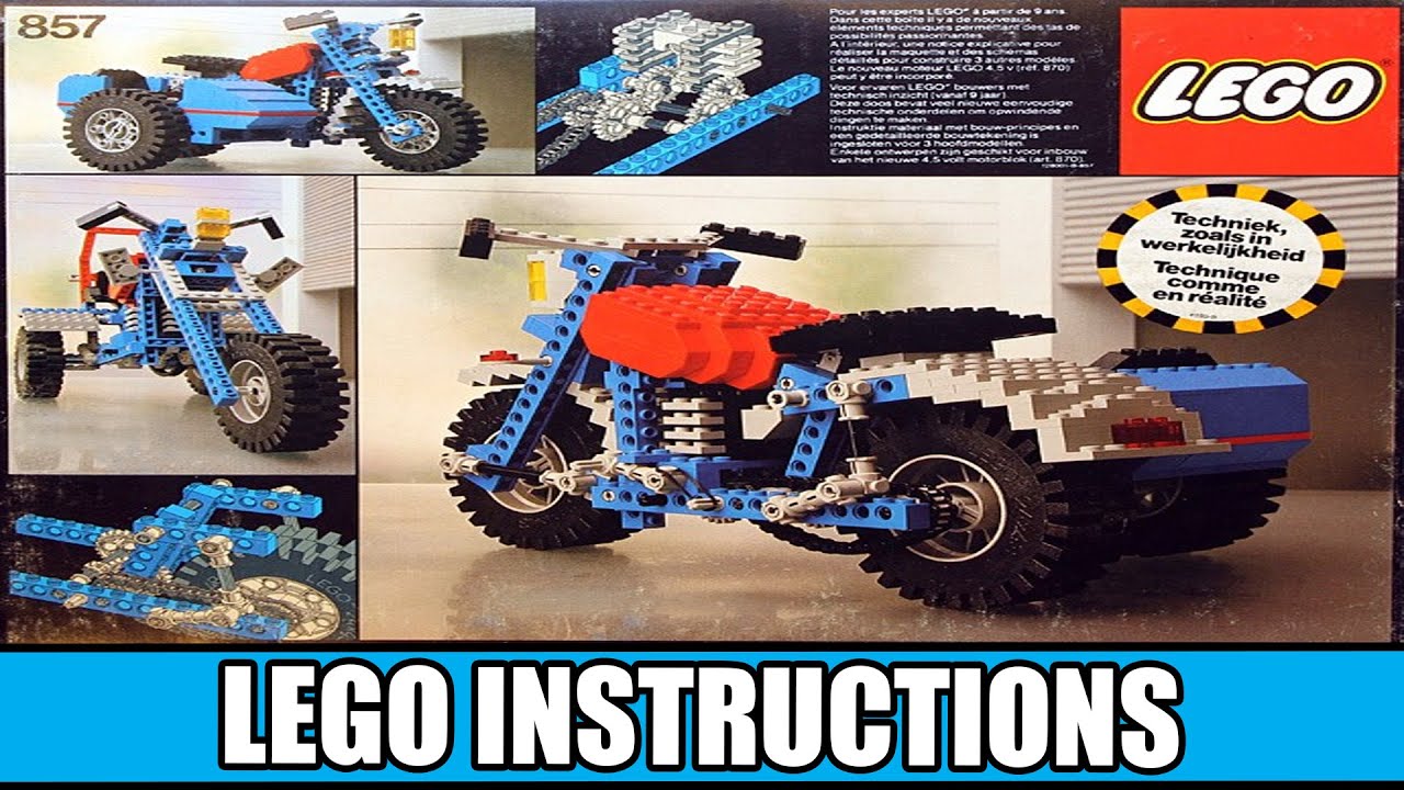 LEGO Instructions 857 - Motorbike with Sidecar (LEGO Technic) - YouTube