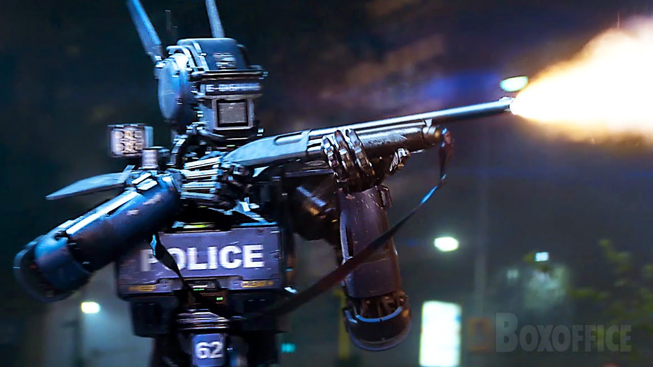 Un robot policía DISPARA a los alborotadores | Chappie | Clip en ...