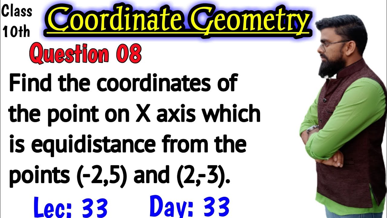 Find the coordinates of the point on x axis which is equidistant from ...