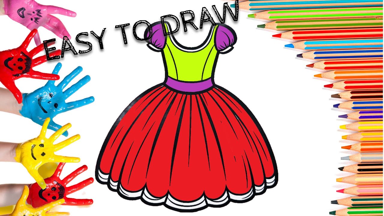 How to DRAW a PRINCESS' DRESS EASILY | Drawing lesson step by step for ...