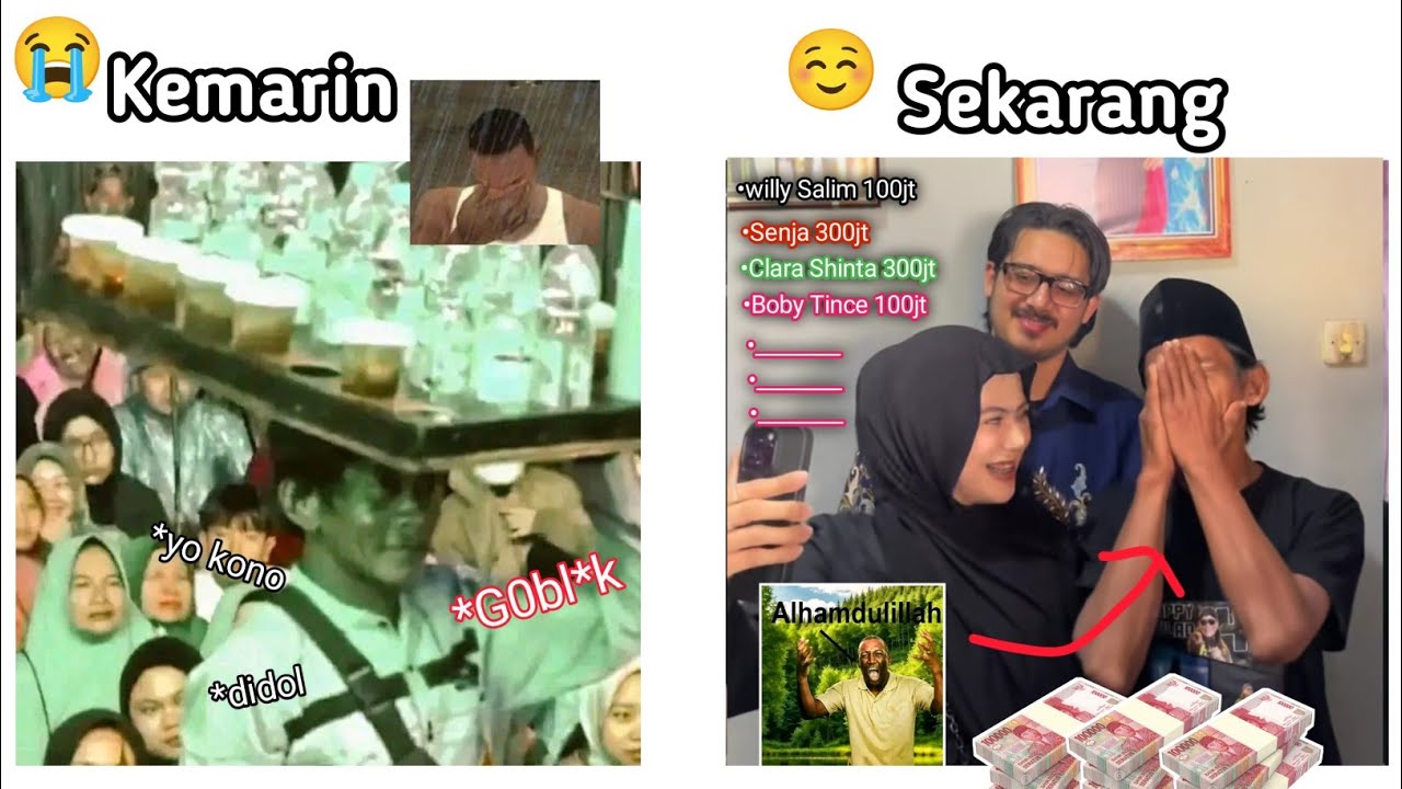 kemarin di olok olok kini, bak mendapat uang sekarung (penjual es teh ...