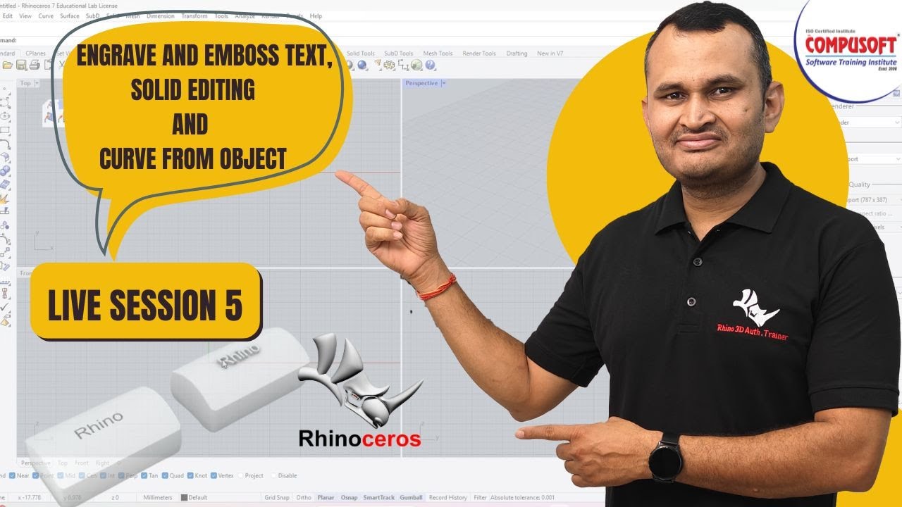 Session 5: Rhino3D Tutorial: Engraving, Embossing & Solid Editing Techniques ...