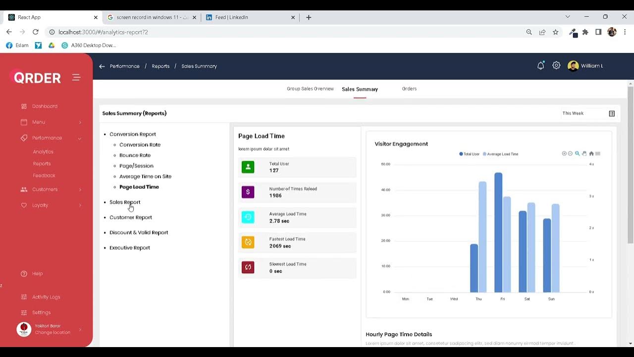 sales analytics and tracking dashboard using React.js and Node.js with ...