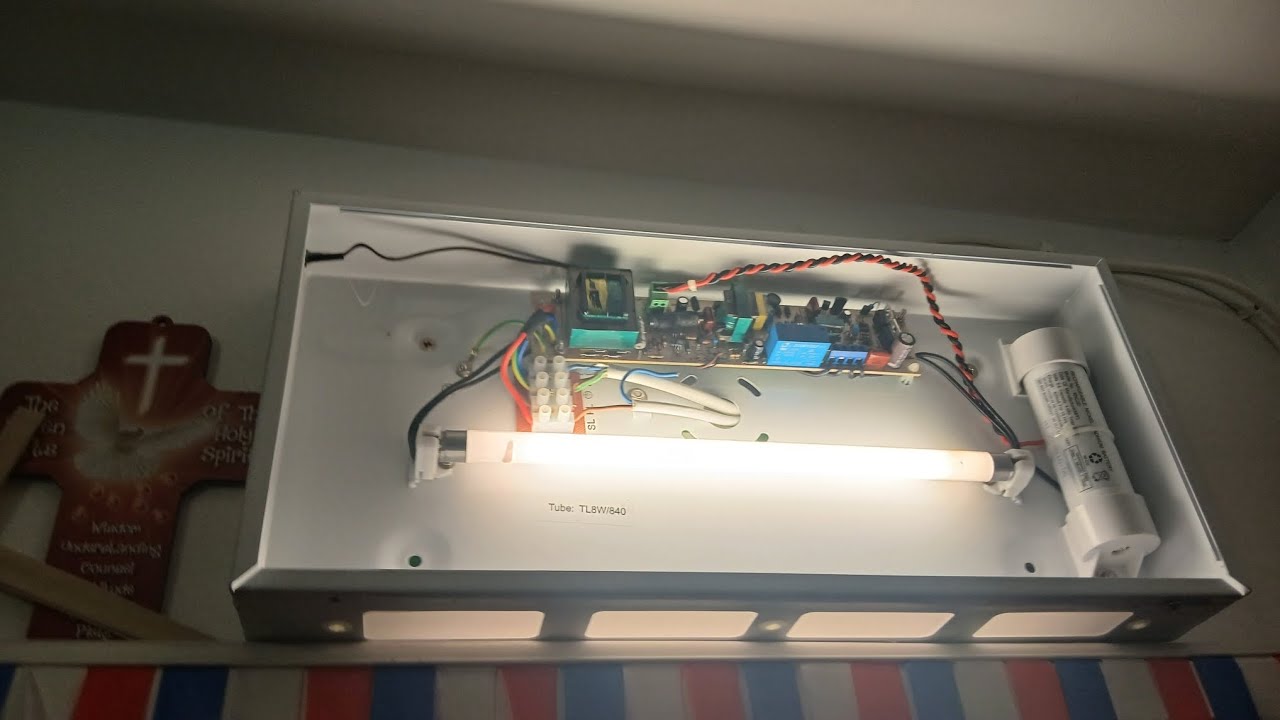 How to change emergency light bulbs florescent - YouTube