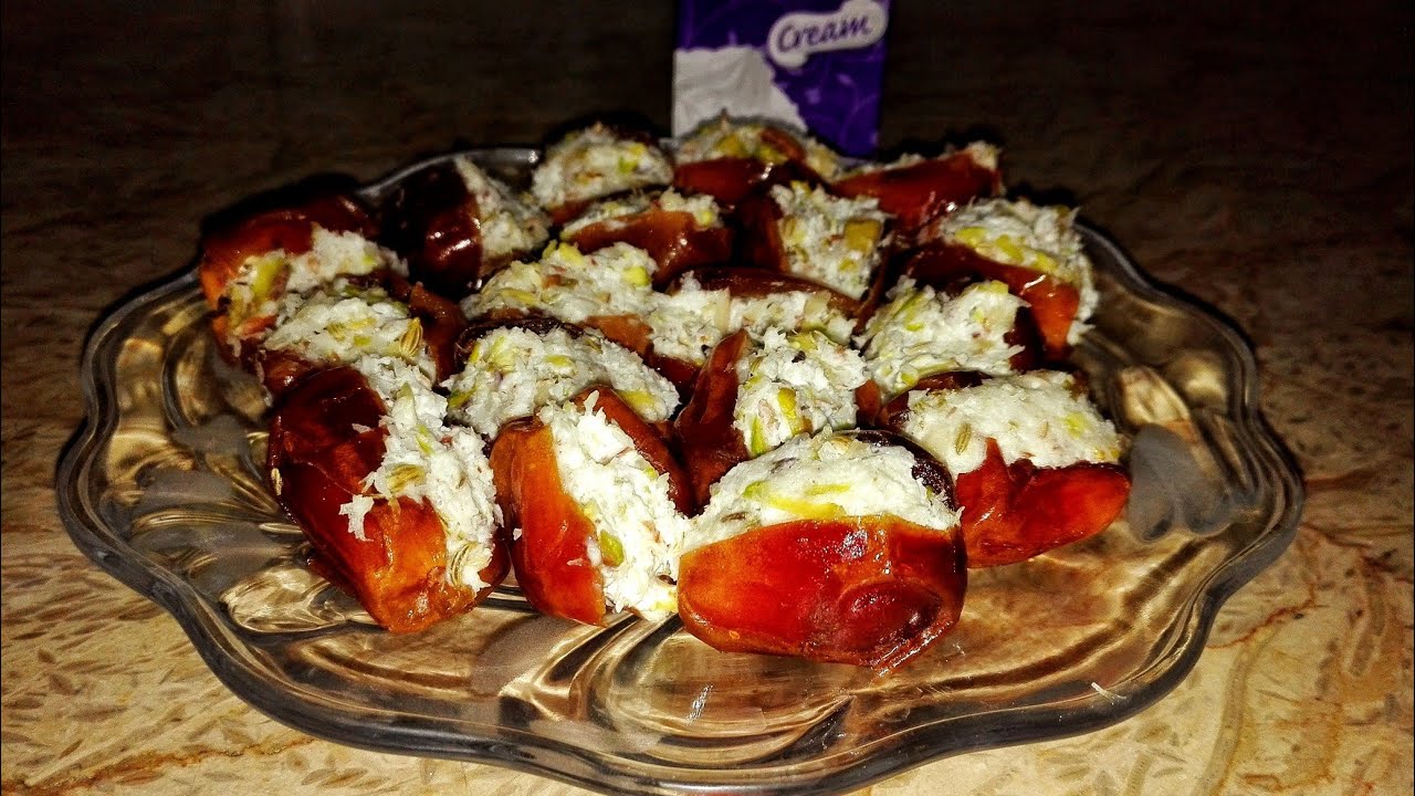Stuffed Dates with Olper's Cream, malai khajoor, Ramadan recipe - YouTube
