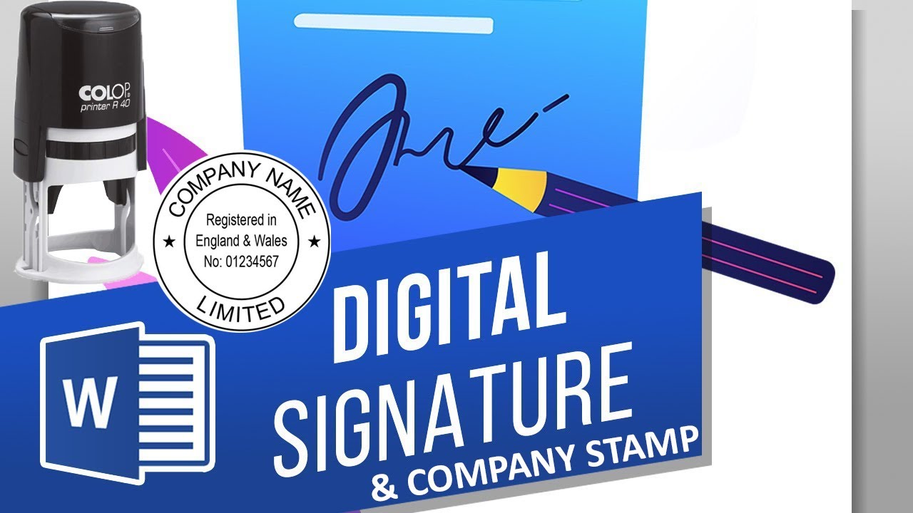 How to Create Digital Signature & Company Stamp in Word - YouTube