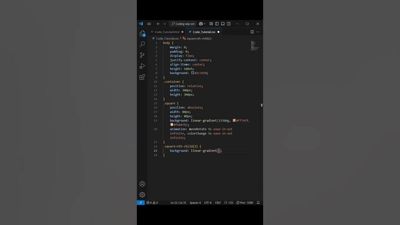 Rotating And Moving Squares || HTML CSS JAVASCRIPT || - YouTube