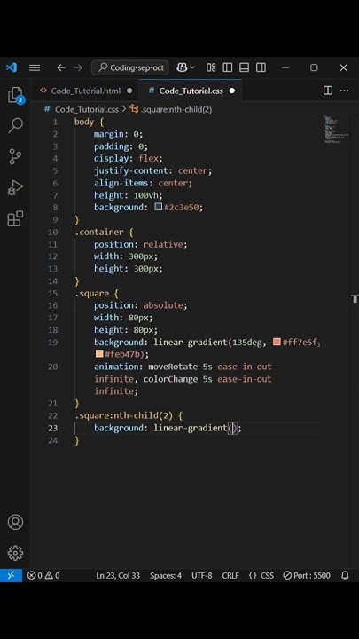 Rotating And Moving Squares || HTML CSS JAVASCRIPT || - YouTube